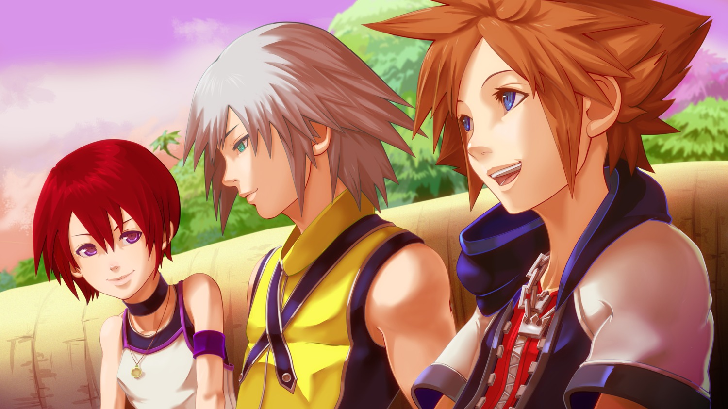 mimutadayoooooo kingdom hearts kairi (kingdom hearts) riku (kingdom hearts) sora (kingdom hearts ...